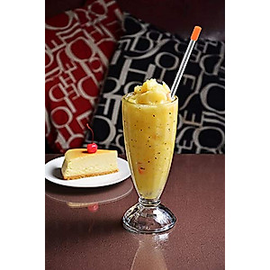 Kichwit Extra Long Stainless Steel Straws Set of 8, Reusable Wide Straws for Smoothies, 10.5 Inches Long, 5/16" Wide, Metal Drinking Straws, 2 Cleaning Brushes Included