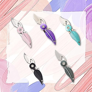 CHJIANAO Small Pocket Knife with Chain,Pocket Knife womens,Cool Knives,Cool Gadgets,Edc Knife,Mini Pocket Knife,Cute Key Accessories(Dark Green)