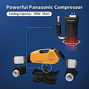 Kazigak Portable Air Conditioners, 220W Low Power Consumption, 24VDC, Tent Air Conditioner 2380BTU, Fast Cooling AC for Van and RV, Camping Tent, Fishing, Car, Truck, Outdoor, Indoor (Yellow)