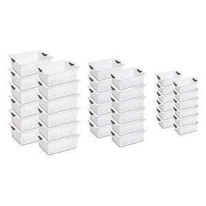 Sterilite Multi-Size Plastic Storage Basket Bin Organizer Bundle Set (36 pieces)
