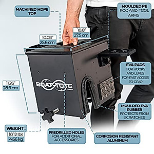 BOAT-TOTE Jon Boat Rod Holder and Storage Organizer - John Boat Accessories for Fishing - Fits Gunnels Up to 2.5" Thick Regular