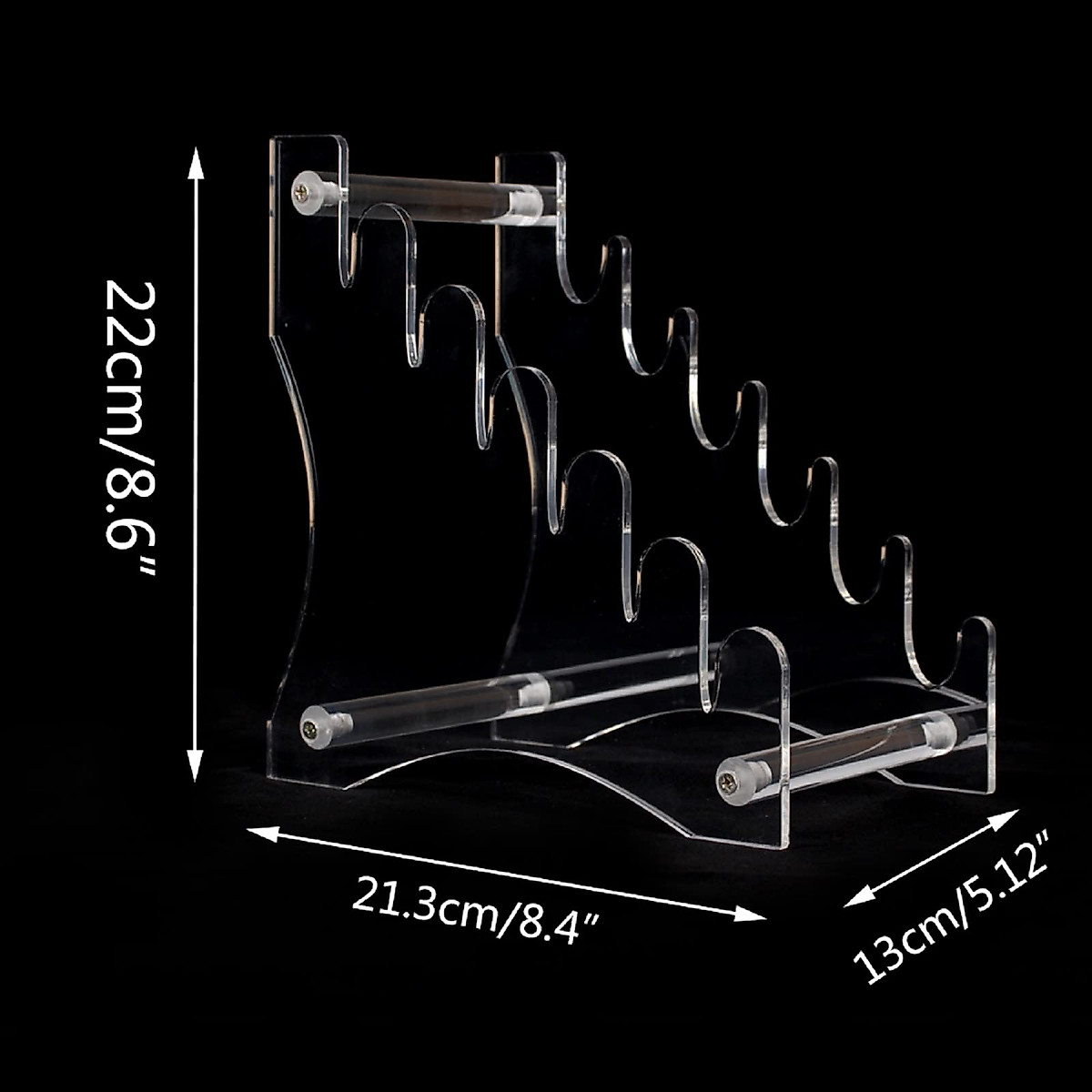 WANLIAN Knife Display Stand,Knife Holder Holds 6 knife,Acrylic Tabletop Knife Rack for Display Survival, Outdoor, EDC Mini Knife,dagger (6 layer stand, Transparent)