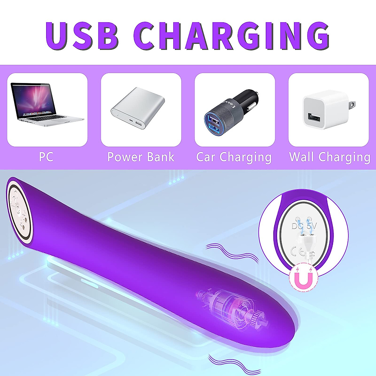 Vibrating G Spot Dildo Vibrator Adult Sex Toys for Woman, 7 Vibration Bullet Clitoral Stimulator Vibrators Waterproof Clitoris Vaginal and Anal Prostate Massager Stimulation Toy for Couple