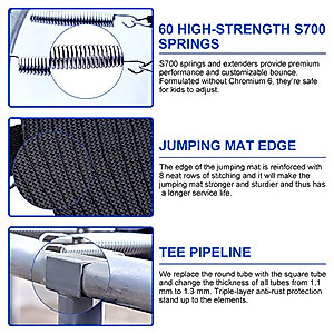 ARCTICSCORPION Trampoline with Safe Enclosure Net 10 FT Trampoline for 3-4 Kids and Adults Capacity 600 LBS Exercise Fitness Outdoor Trampoline with Waterproof Jump Mat Ladder