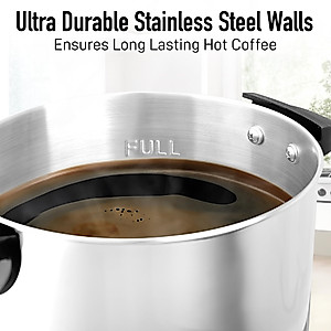 Zulay Commercial Coffee Maker Stainless Steel - 40 Cup Coffee Urn With Twist-Lock Lid & Cool-Touch Handles - Quick-Brewing Coffee Maker With Keep-Warm Mode For Events & Catering