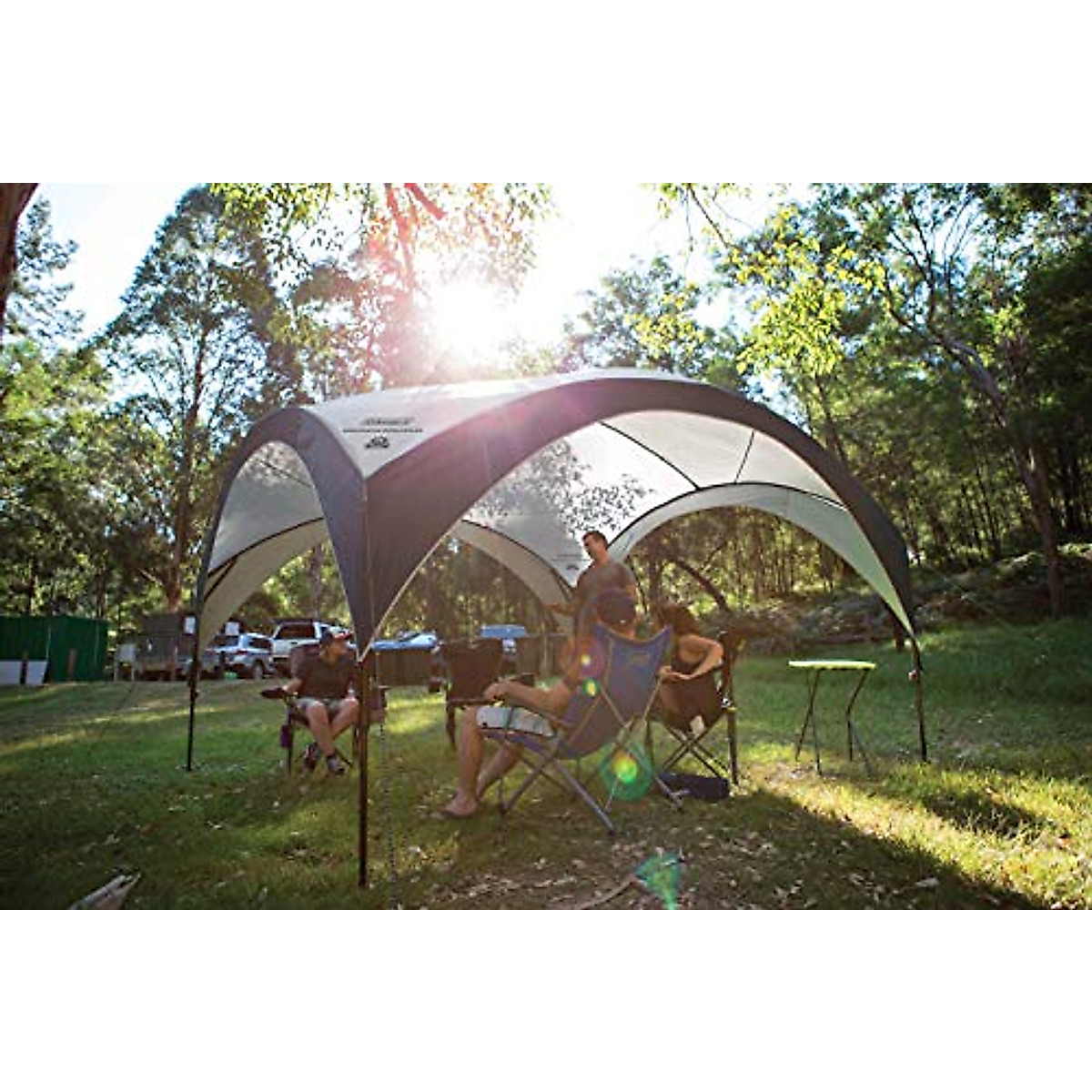 Coleman Gazebo, Fastpitch Shelter XL for Garden and Camping, Sturdy Steel Construction, Large Tent, Portable Sun Shelter with Protection SPF 50, White, XL - 4.5 x 4.5 m