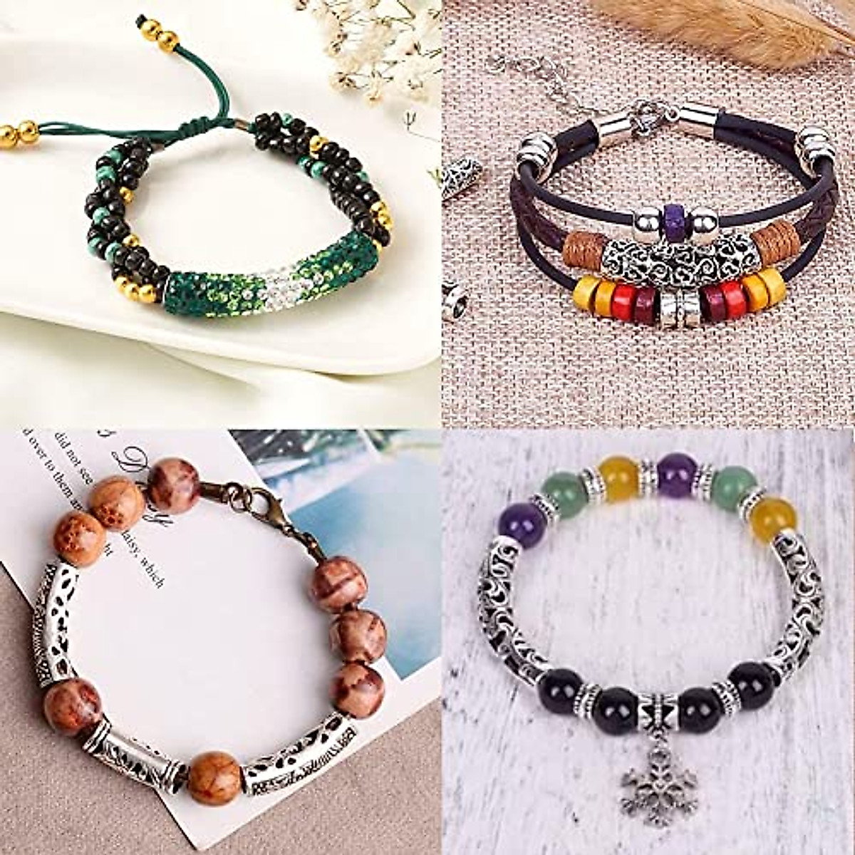 KISSITTY 100-Piece Antique Silver 6mm by 36.5mm Filigree Long Curved Noodle Tube Spacer Beads with 3mm Holes