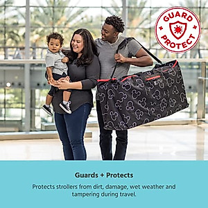 J.L. Childress Disney Baby Single & Double Stroller Travel Bag - Disney Gate Check Bag for Single & Double Strollers - Large Stroller Travel Bag for Airplane - Black, Mickey Mouse