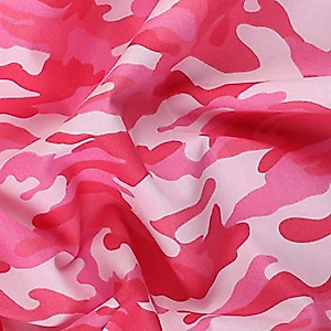 Mook Fabrics Cotton Camo, Hot Pink Cut by The Yard