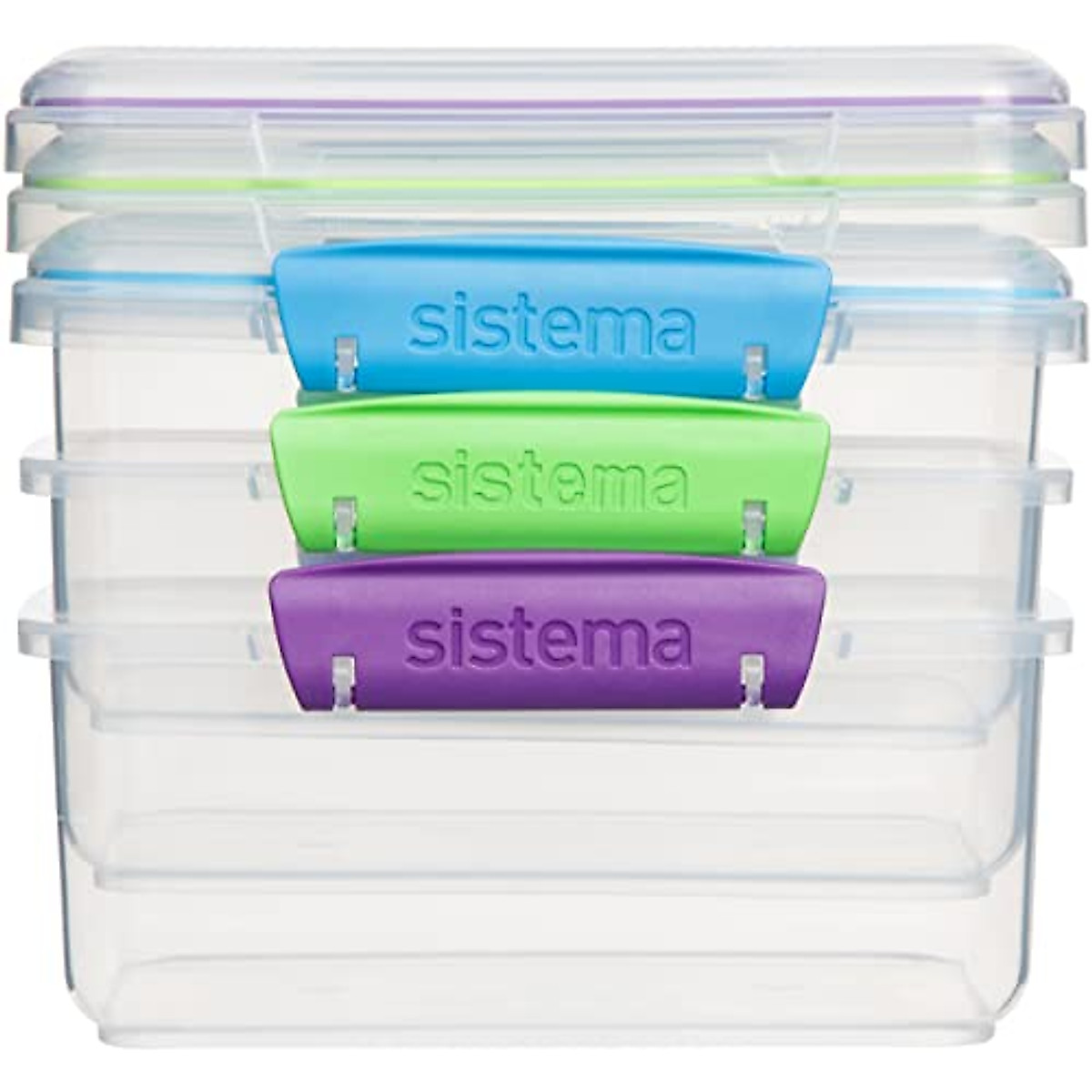 Sistema Food Storage, Polypropylene Assorted, 1L x 3