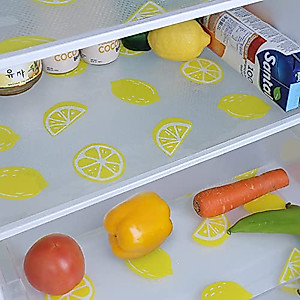 INNOLITES 9 Pack Refrigerator Liners, Waterproof Washable Fridge Liner, 17.7"x11.8" Non-Slip Refrigerator Shelf Liner-BPA Free, for Fridge Glass Shelf, Cabinet, Drawer, Freezer Safe (9 Yellow)