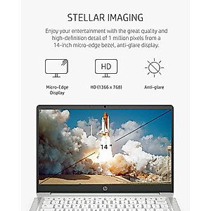HP Chromebook 14a Laptop, AMD 3015Ce Processor, 4 GB RAM, 32 GB eMMC Storage, 14-inch Micro-Edge HD Display, Google Chrome OS, Anti-glare Screen, Long-Battery Life (14a-nd0021nr, 2021, Ceramic White)
