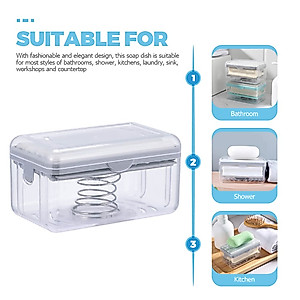 iplusmile Box Soap Box Foaming Soap Dispenser Laundry Soap Dispenser Dish Soap Dispenser Soap Bar Holder Soap Dish Kitchen Soap Dispenser Bar Soap Travel Plastic Makeup Household