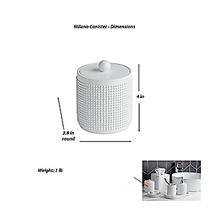 Roselli Trading Company Milano Bath Canister, White