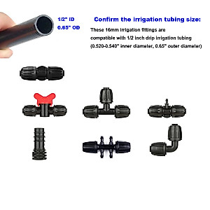 La Farah 1/2 inch Drip Irrigation Fittings, Barbed End Plug Connector Fit 1/2" Irrigation Tubing (0.52" ID x 0.65" OD), End Cap Plastic Plug Nuts - Pack of 10