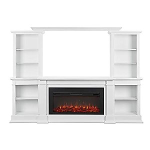 Monte Vista 108" Landscape Electric Fireplace TV Stand in White by Real Flame