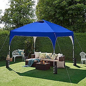 Topeakmart Outdoor Pop up Canopy Tent Camping Tent Sun Shelter Portable Canopy Tent 10x10 Heavy Duty for Garden Patio Park Market Blue