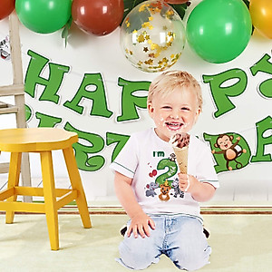 Baby Boy 2nd Birthday T-Shirt - I’m Two Wild 2 Jungle Animals Birthday Top Tee Two Years Old Jungle Birthday Party 100% Cotton Printed Short Sleeve T Shirt Gift (White, 2T)