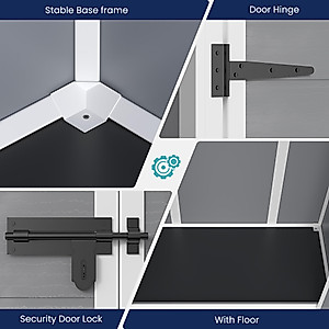 VONZOY 38Cu.ft Resin Vertical Storage Shed,Sturdy Plastic Construction,Waterproof Resin Outdoor Storage Shed with Adjustable Shelving Brackets and Reinforced Floor, Extra-Large Shed for Garden