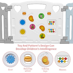 Baby Playpen Kids Activity Centre Safety Play Yard Home Indoor Outdoor New Pen (multicolour) (White) (Macarons Classic Set 14 Panel)