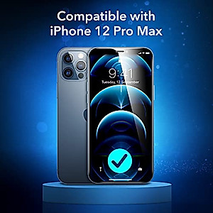 ESR Tempered-Glass Screen Protector for iPhone 12 Pro Max [3-Pack] [Easy Installation Frame] [Case-Friendly] Premium Tempered Glass Screen Protector for iPhone 12 Pro Max 2020, 6.7-Inch