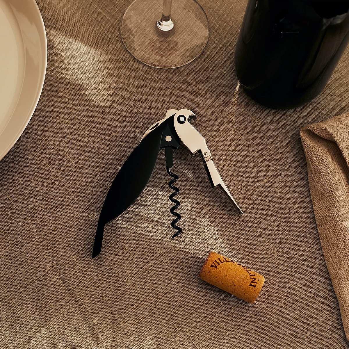 Alessi Parrot Sommelier Design Corkscrew, Black
