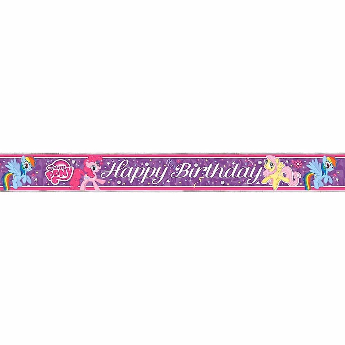 My Little Pony Birthday Party Supplies Bundle Pack for 16 includes 16 Plates, 16 Napkins, 1 Happy Birthday Banner, 1 Dinosaur Sticker Sheet