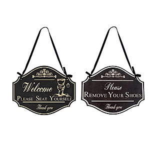 Funly mee Metal Wall Sign - remove shoes sign, please seat yourself sign