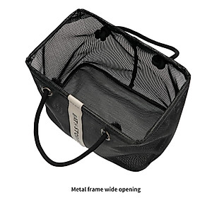 TOPASION Bath Storage Shower Caddy Organizer for Bathroom, College Dorm, Camp, Gym (Small Black)