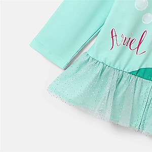 Disney Princess Toddler Big Kid Girls' Hoodies Fashion Zip-Up Long Sleeves Sweatshirts Top, Green, 4-5 Years