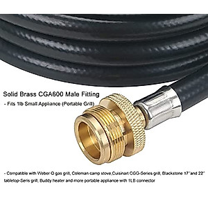 ATKKE Propane Hose Adapter 1lb to 20lb with Gauge, 4FT Propane Tank Grill Adapter Converter for Weber Q Grill, Mr. Heat Propane Heat, Blackstone 17/22‘’ Griddle, Coleman Camping Stove and More