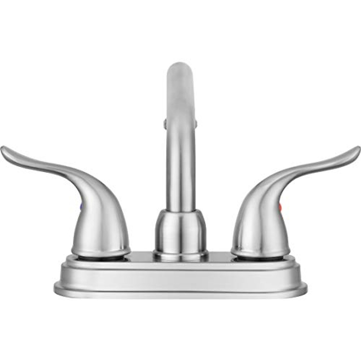 Pacific Bay Treviso Utility Laundry Sink Faucet - Threaded Brass Spout Hose End, Swivel Spout, 2-Handle Levers, Centerset (Brushed Satin Nickel Plated)