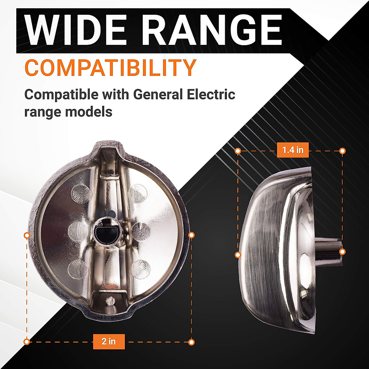 BlueStars Heavy Duty WB03T10325 Range Metal Knob Replacement Part Exact Fit for General Electric Ranges - Replaces 2691864 AP5690210 PS3510510 - Pack of 2