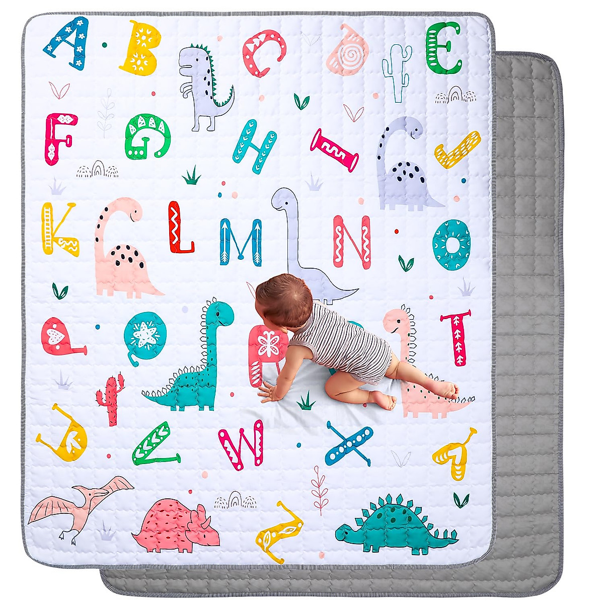 MEM Playpen Mat 71" X 59" Baby Play Mat, Thicken One-Piece Baby Crawling Mat, Non Slip Washable Play Mats for Floor, Cushioned Baby Playmat Floor Mat for Infants, Babies, Toddlers