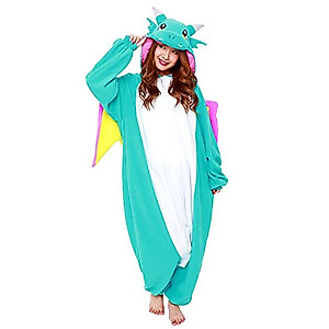 SAZAC Dragon Kigurumi - Onesie Jumpsuit Halloween Costume (Blue)