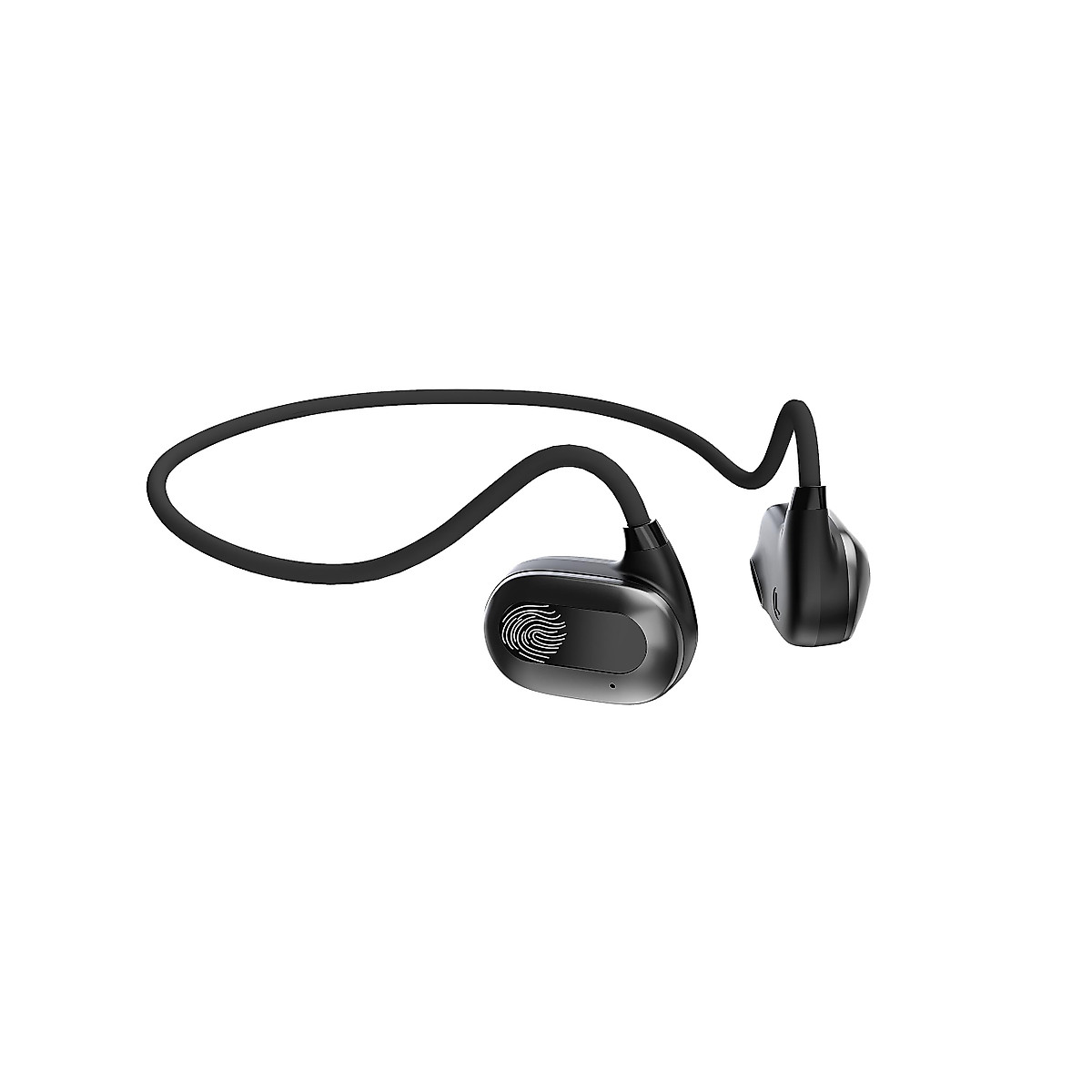 Open Ear Headphone TWS True Wireless Stereo Over-The-Ear Sport Headphone DUCK2 Air Conduction Earphone Blind-Touch-Control Technology (Black/Nickel)