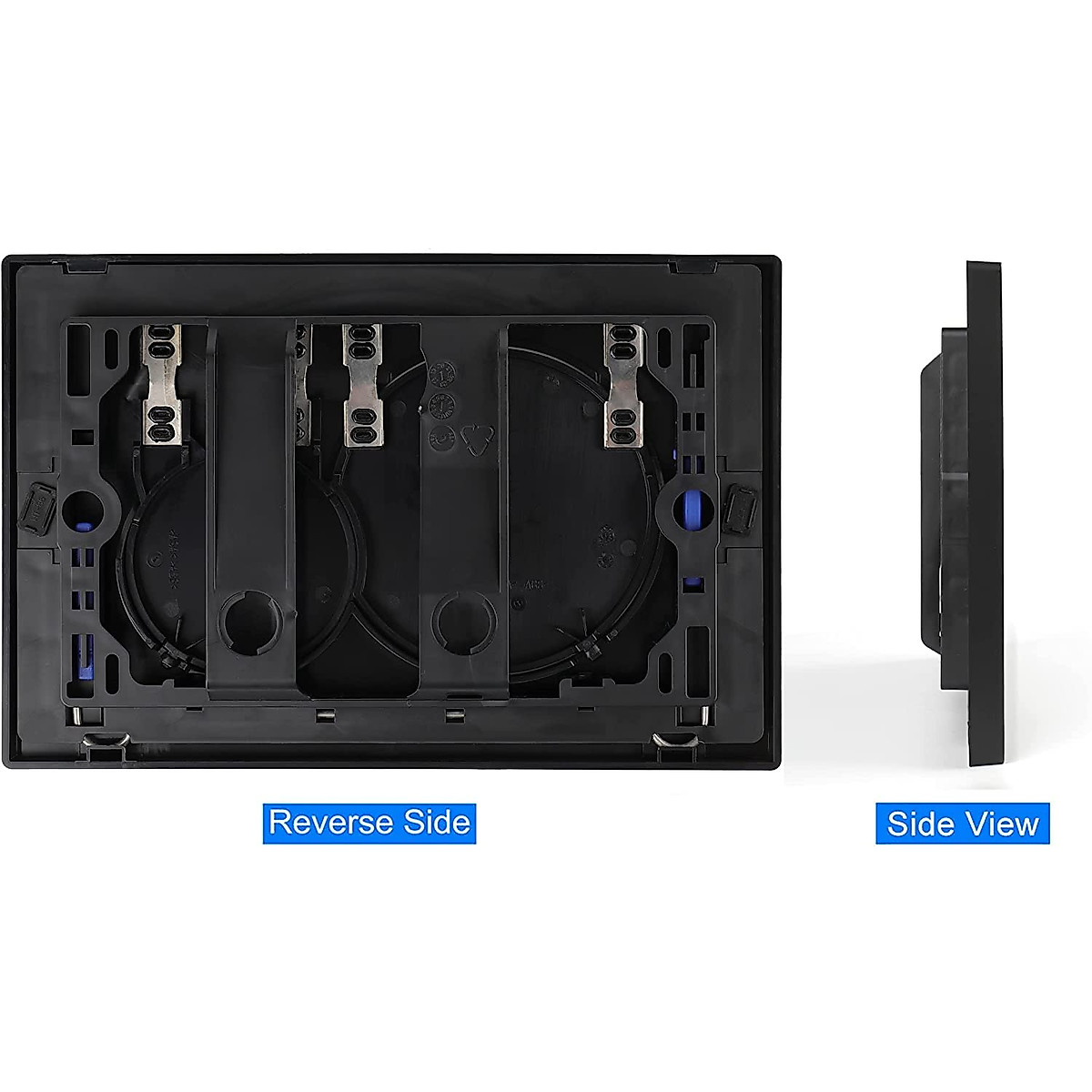 Dual Flush Actuator Plate Front Actuation Compatible with Geberit 115.770.46.6, Matte Black