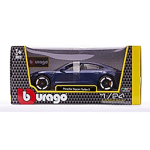 Bburago Porsche Taycan Turbo S in Blue in 1/24 Scale (18-21098B)