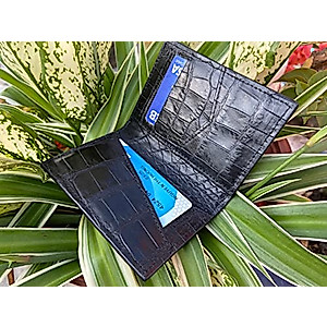 Double side Navy Blue Crocodile Alligator leather skin Credit Cardholder, leather credit cardcase, leather creditcard cover