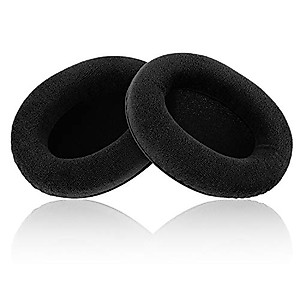 Jecobb HD598 Earpads Replacement Ear Cushion Pads with Protein Leather and Memory Foam for Sennheiser HD598 Series HD598SE HD598CS HD515 HD555 HD595 HD518 Over Ear Headphones ONLY (Black/Velvet)