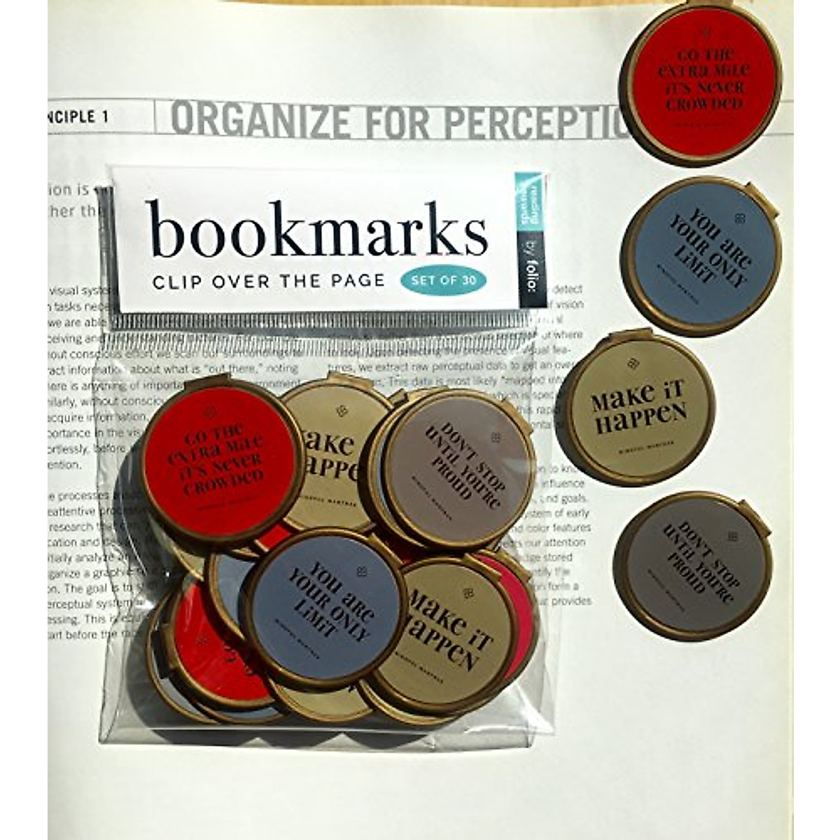 Folio Mantra Quote Bulk Bookmarks Set of 30- Motivational Inspirational & Affirmation Bookmarks Teens Students & Kids -Perfect Gifts - School Student Incentives – Motivational Business