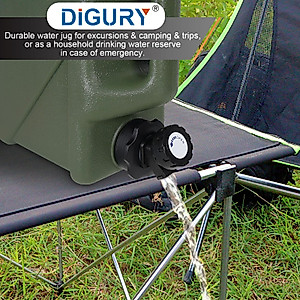 Digury Camping Water Jug, 2.6 Gallnon Water Containers BPA Free Water Storage with Spigot No Leakage Portable Emergency Water Tank Canteens for Outdoor Hiking Camping Picnic Supplies Green