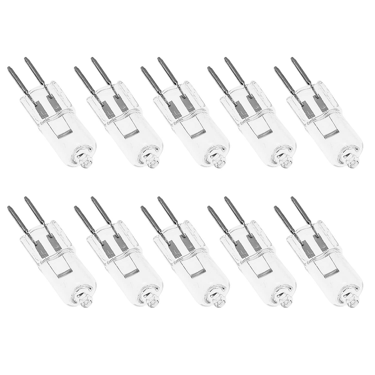 SQXBK 10PCS G5.3 Halogen Bulbs 12V 50W Halogen Bulbs JC Bi-Pin Base Light Halogen Lamp for Home Lighting Clear Glass Lens