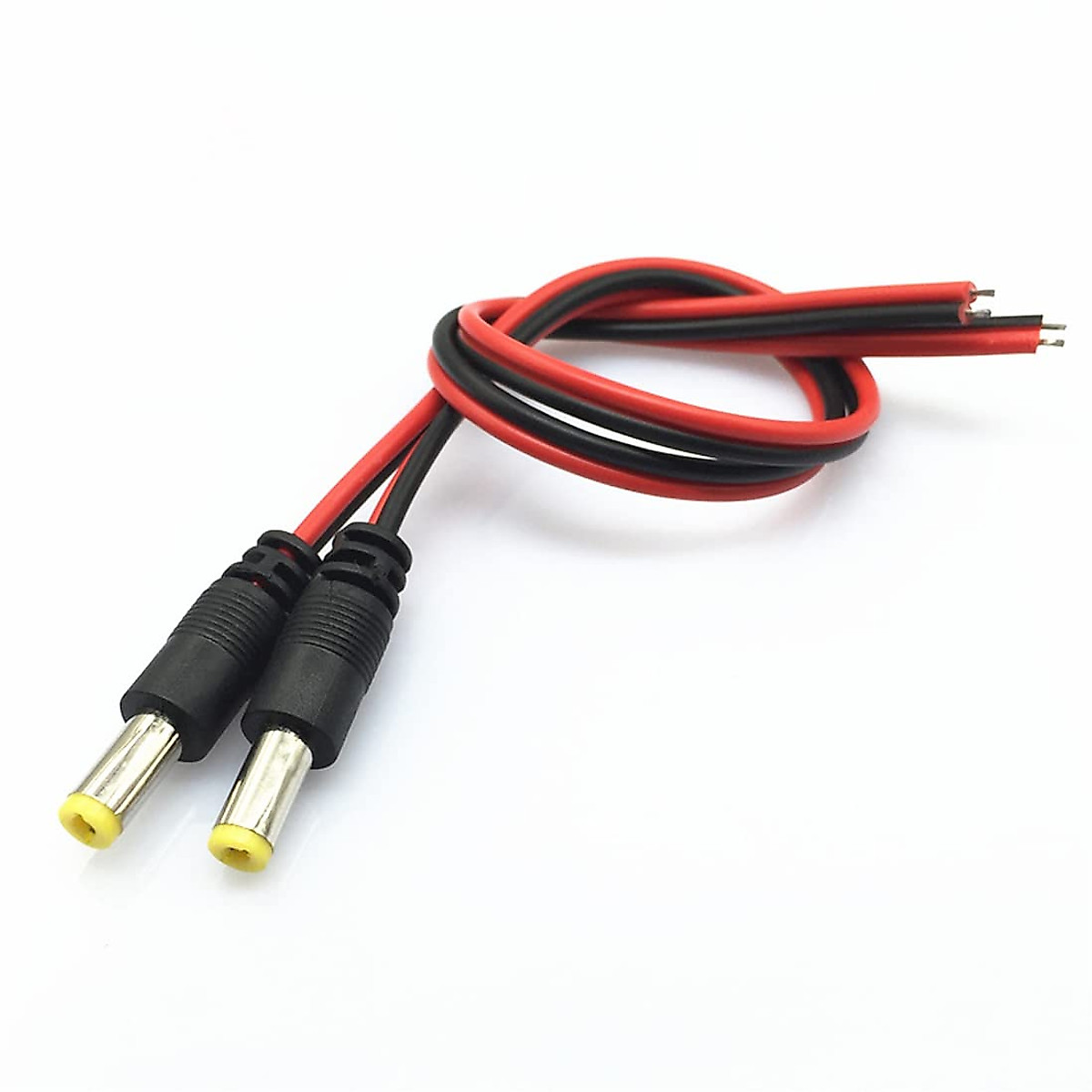 SDTC Tech 3 Sets 5.5 x 2.5 MM 10A DC Power Jack Socket Threaded Female Mount Connector Adapter & 12V Male DC Power Pigtail Cable with Dustproof Plug