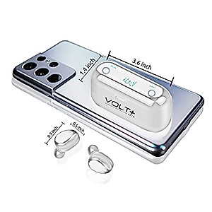 Volt Plus TECH Wireless V5.0 Bluetooth Earbuds Compatible with Samsung Galaxy J7 Prime T-Mobile LED Display, Mic 8D Bass IPX7 Waterproof/Sweatproof (White)