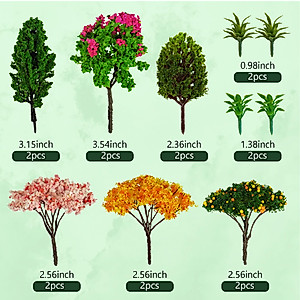 16 Pcs Miniature Fairy Garden Tree Plant Ornamentm, Mixed Model Trees 1-3 Inches, Miniature Dollhouse Pots Decor Moss Bonsai Micro Landscape DIY Craft Garden Ornament