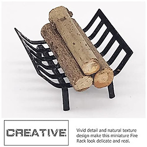 Alasum Outdoor Furniture Outdoor Furniture Miniature BBQ Grill Oven Model Roasting Cart Firewood Rack Holder 1:12 Furniture Garden Lawn Fireplace Photography Props Kids Toys Kids Toys