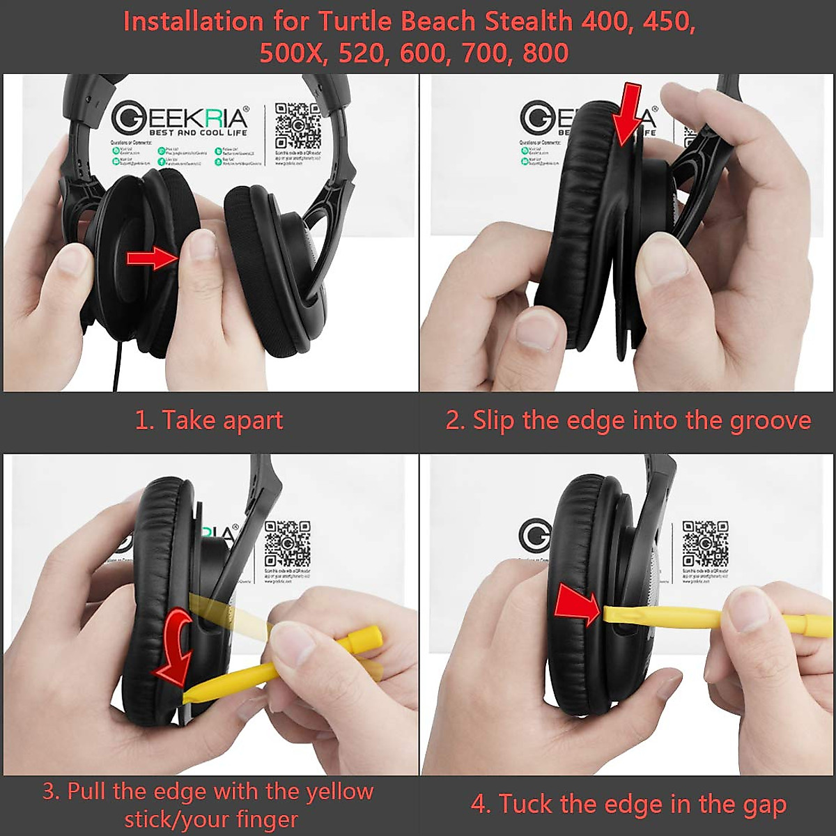 Geekria Comfort Velour Replacement Ear Pads for Turtle Beach Ear Force Recon 50 50P 60P 150 Camo Call of Duty Advanced Warfare Gaming Headphones Earpads, Headset Ear Cushion Repair Parts (Black)