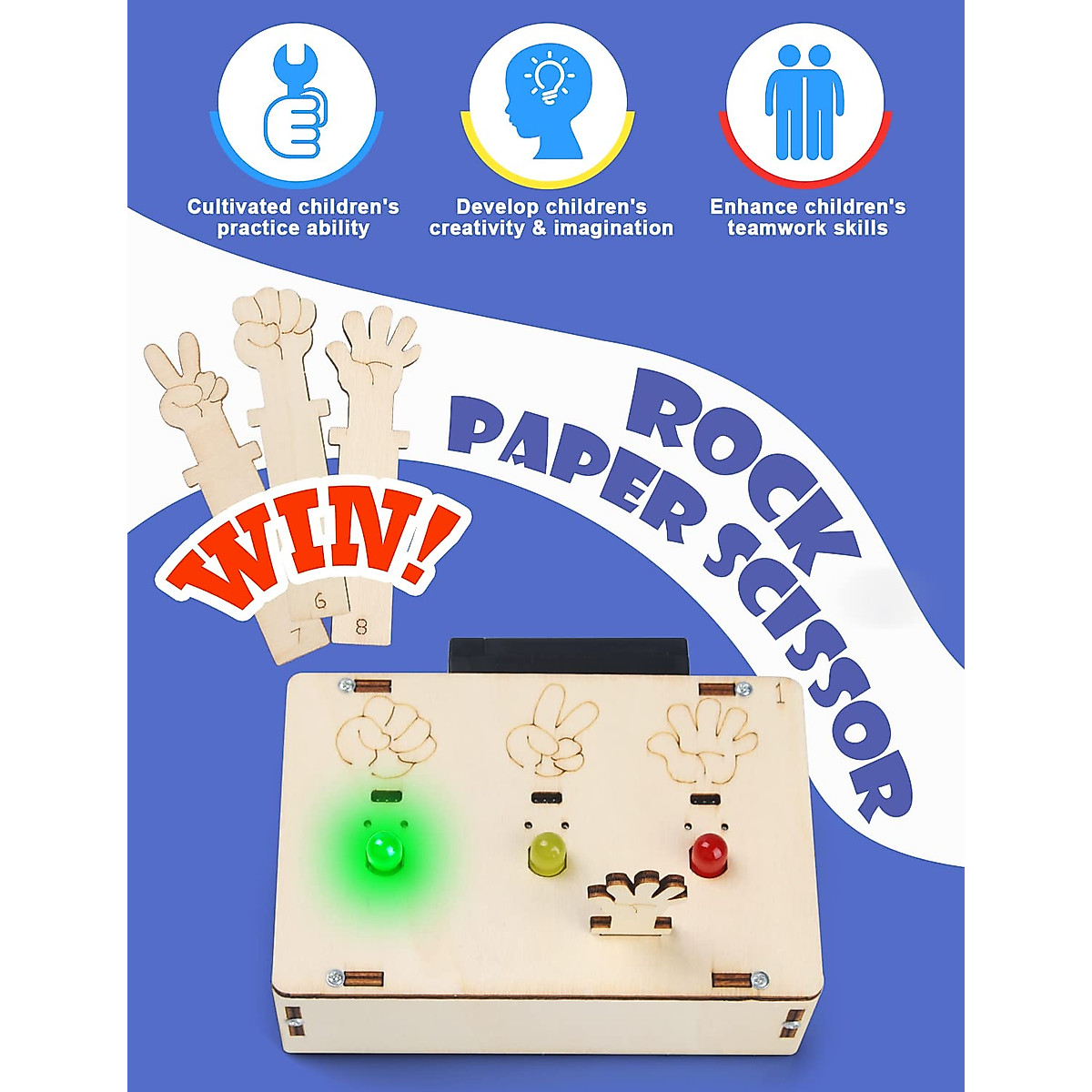 Poraxy STEM Science Kits for Kids Ages 8-12, 4 in 1 Robotics Engineering Starter Kit with Sensors, Wooden 3D Puzzles Building Kits, Smart Robot Toys, Gifts for 8 9 10 11 12 13 Year Old Boys and Girls