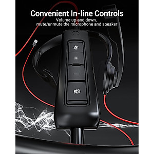 NUBWO HW02 USB Headset with Microphone Noise Cancelling &in-line Control, Super Light, Ultra Comfort Computer Headset for Laptop pc, On-Ear Wired Office Call Center Headset for Boom Skype Webinars